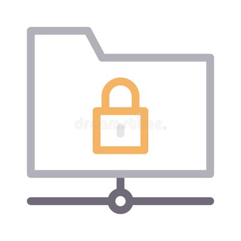 Secure Folder Sharing Thin Color Line Vector Icon Stock Vector Illustration Of Business