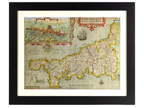 C1610 Map Of Cornwall After Saxton By William Kip Parade Antiques