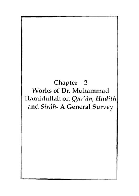 Pdf Chapter 2 Works Of Dr Muhammad Hamidullah On Qurdn…shodhganga