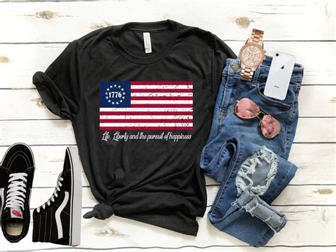 Betsy Ross Flag Shirt 4th Of July American Flag Tshirt 1776 Patriotic