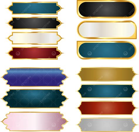 세트 장식 호화 금색 아랍어 이슬람 깃발 제목 틀 투명 배경 벡터 이슬람의 배너 텍스트 상자 Png 일러스트 및 벡터 에 대한 무료 다운로드 Pngtree