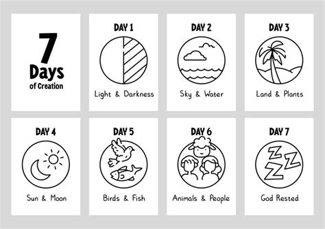 7 Days Of Creation 10 Free Pdf Printables Printablee 7 Days Of