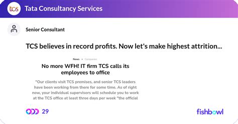 Tcs Believes In Record Profits Now Lets Make Hig Fishbowl