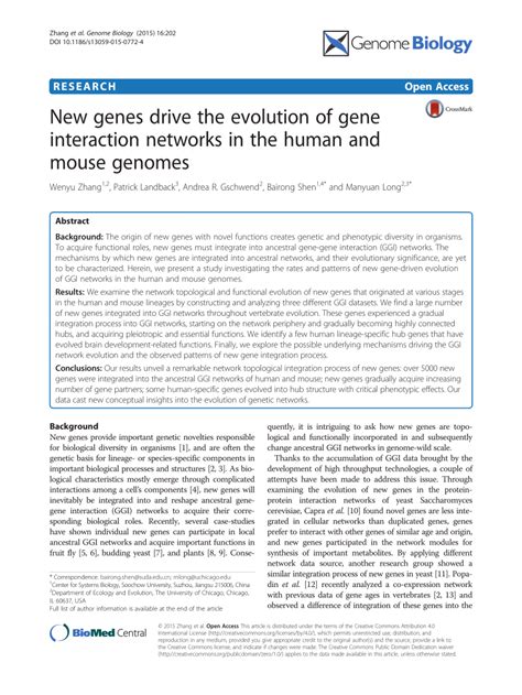 Pdf New Genes Drive The Evolution Of Gene Interaction Networks In The