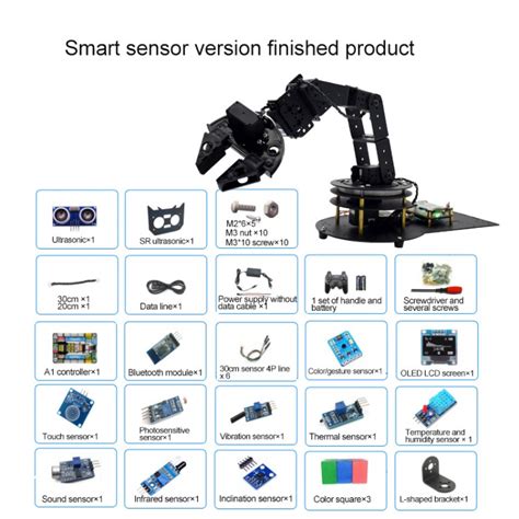 DOF Mechanical Arm DIY Kit Robotic Arm Manipulator For Arduino Learning Assembled Smart Sensor