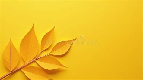 A Yellow Leaf Is On A Yellow Background Concept Stock Illustration