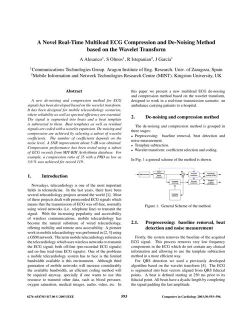 Pdf A Novel Real Time Multilead Ecg Compression And De Noising Method Based On The Wavelet