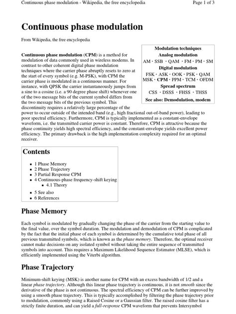 pdf cpm continuous phase modulation dokumen tips