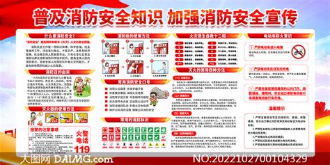 2022年全国消防日主题教育展板psd素材大图网图片素材