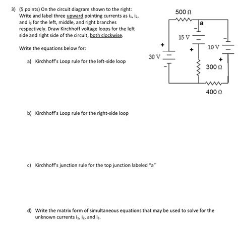 Solved 500 12 3 5 Points On The Circuit Diagram Shown To Chegg