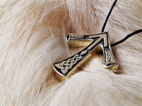 Tyr Rune Pendant Teiwaz Bronze Viking Jewelry Tiwaz Rune Etsy