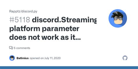 Discord Streaming Platform Parameter Does Not Work As It Should When