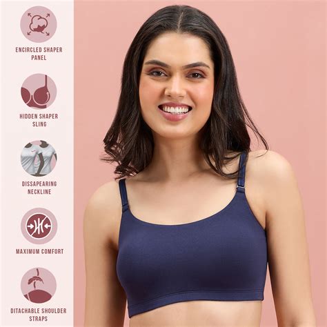 Nykd By Nykaa Easy Breezy Slip On Bra Nyb165 Navy Blue Nykd By Nykaa
