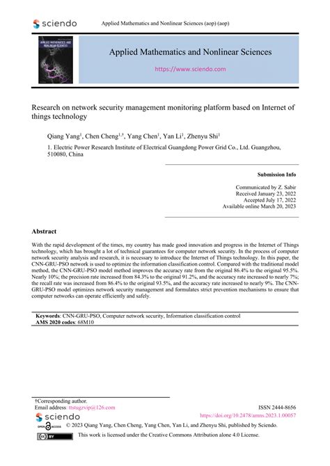 pdf research on network security management monitoring platform based