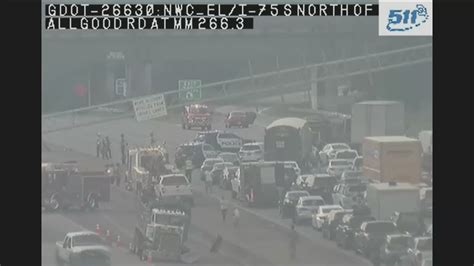 Overhead Sign Structure Collapses Onto I 75 After Crash Involving Dump