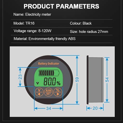 Tr16h 8 120v Battery Capacity Tester Vehicle Lithium Battery Indicator Vc Ac Meter 50a With Tr16h 8 120v Battery Capacity Tester Vehicle Lithium Battery Indicator Vc Ac Meter 50a With