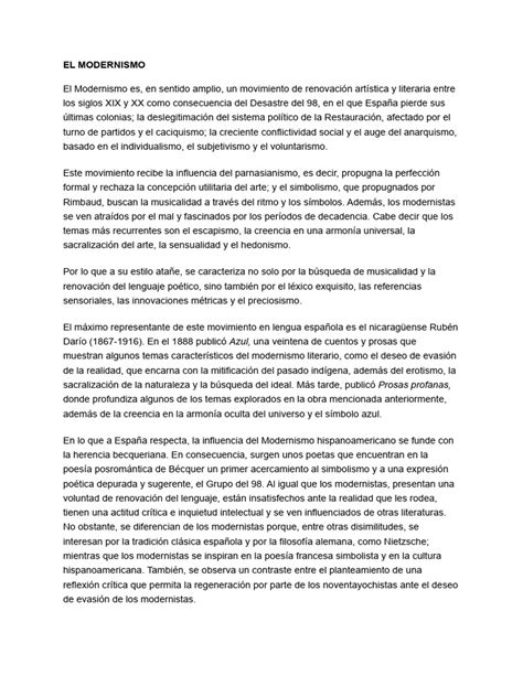 len 1 modernismo y 98 descargar gratis pdf poesía simbolismo