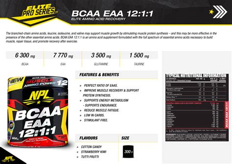 Npl Bcaa Eaa 1211 Glutamine 300g Recovery Endurance Energy