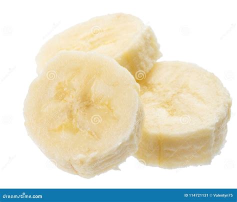 Peeled Banana Slices On The White Background Stock Image Image Of