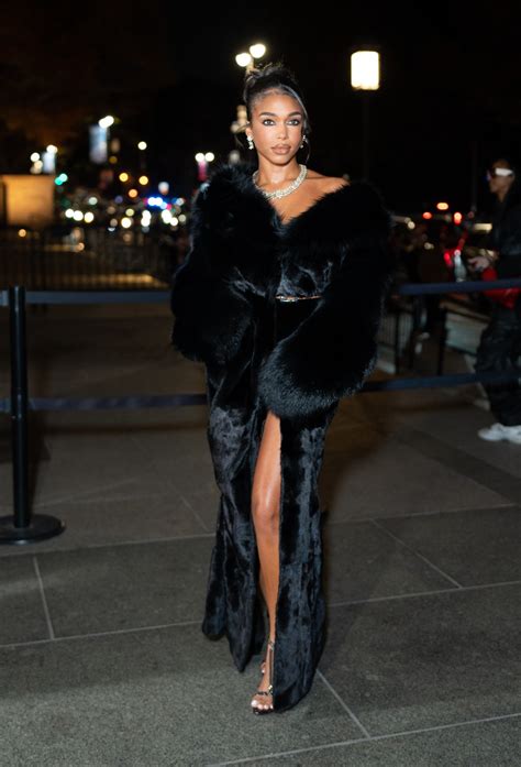 Lori Harvey Goes Braless And Flashes Peek At Her Legs In Black Fur
