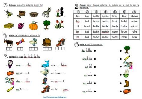 Etude du son b période 2 CP par Le stylo de Vero jenseigne fr