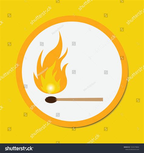 Matchstick Fire Flame Vector Illustration เวกเตอร์สต็อก ปลอดค่า