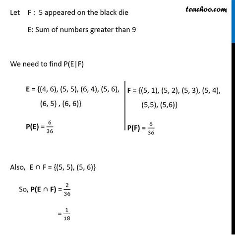 Ex A Find Conditional Probability Of Obtaining A Sum