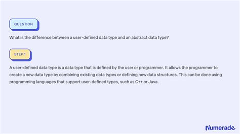 Solvedwhat Is The Difference Between A User Defined Data Type And An