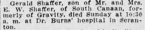 Gerald B Shaffer 1897 1912 Homenaje De Find A Grave