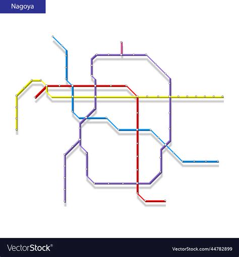 3d Isometric Map Of The Nagoya Metro Subway Vector Image