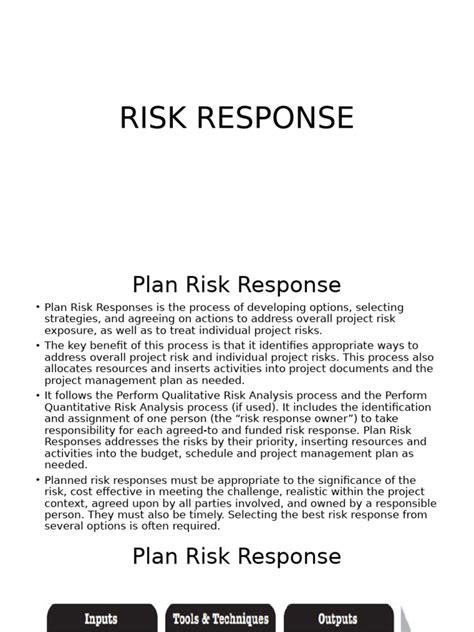 Plan Risk Response Lecture 4 Pdf Risk Project Management