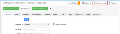 Safety Event Workflow Process Peopletray