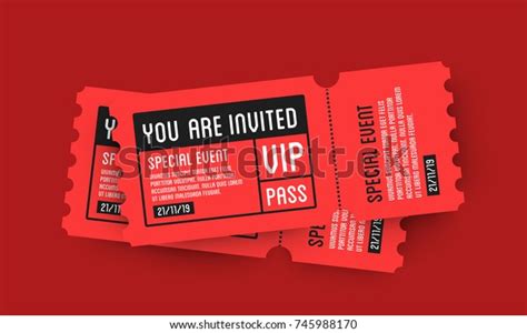 Vip Entry Pass Ticket Stub Design Stock Vector Royalty Free 745988170