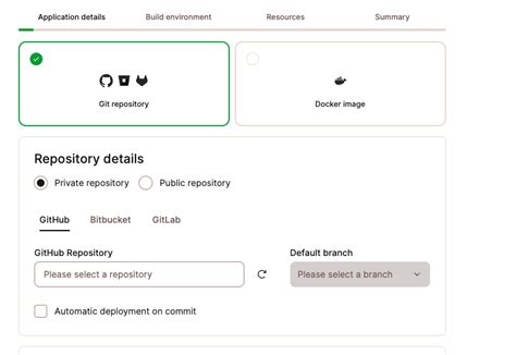 kinsta application not connecting to git repository questions
