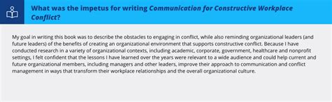 Communication For Constructive Workplace Conflict Ebook