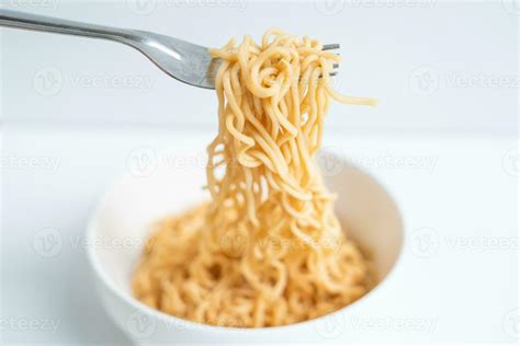 Boiled Instant Noodles On White Background Fast Food 26190758 Stock
