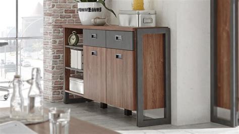 Sideboard Detroit Kommode Stirling Oak Und Matera Anthrazit