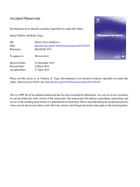 Pdf An Algorithm Of Avoiding Obstacles With Intelligent Objects