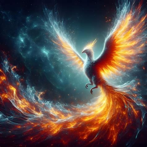 Premium Photo A Majestic Phoenix Reborn From Digital Ashes In A Blaze