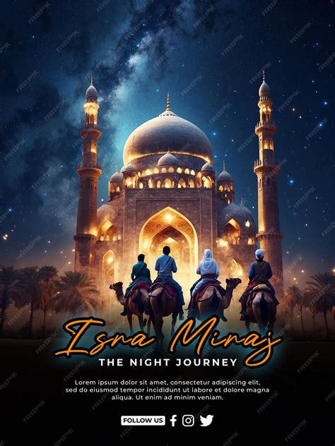 Premium Psd Psd Isra Miraj Poster Template Design