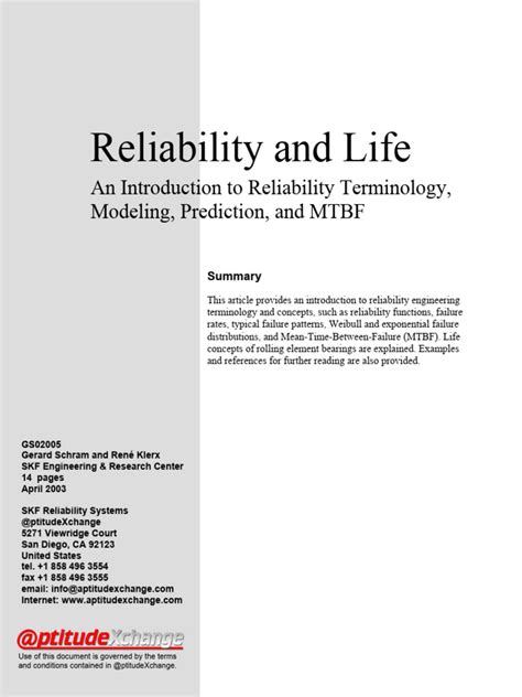 Skf Bearing Reliability Download Free Pdf Reliability Engineering