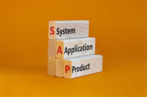 sap system application product symbol wooden blocks with words sap