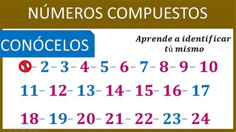 NÚmeros Compuestos Aprende A Cómo Identificarlo Youtube