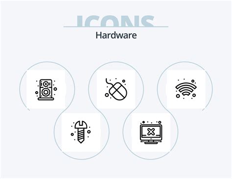Hardware Line Icon Pack 5 Icon Design Hardware Vga Socket Electric 19684778 Vector Art At