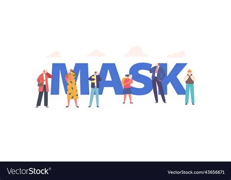 Mask Concept Characters Hiding Face Behind Social Vector Image