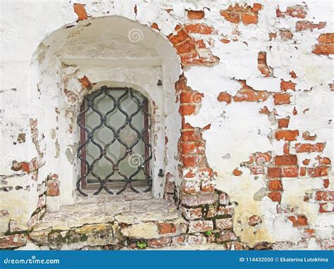 Ancient Window In The Monastery Forged Medieval Window With A L Stock