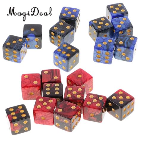 Magideal Hot Sale 10pcs Plastic Six Sided D6 Dice Digital Dices Set For