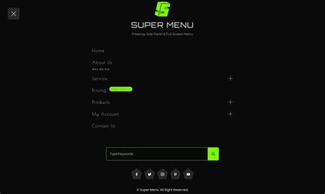 Super Floating And Fly Menu Sticky Side One Page Navigator Off Canvas Menu Plugin For