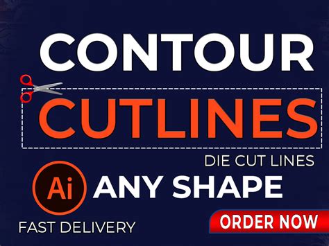 Contour Cut Cutline Shape Outline Or Laser Cutting Line On Vector Sticker Upwork