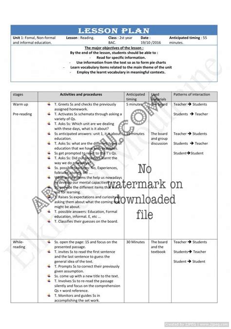 Z Mixed Gateway Lp Unit 1 Reading 2nd Year Bac 1lesson Plan 2bac
